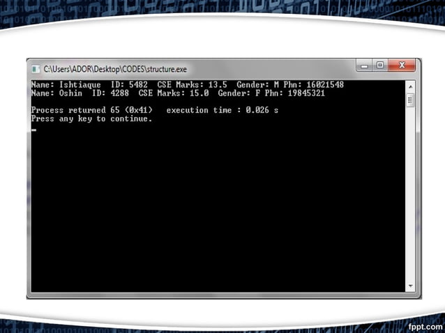 Structure In C Ppt Programming Languages Computing