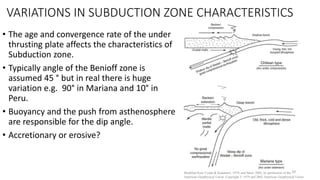 Subduction Zones and their Associated Features | PPTX