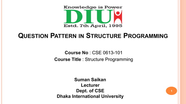Question Pattern in Structure Programming | PPTX | Programming Languages | Computing