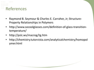 Structure property relationship in polymer | PPTX