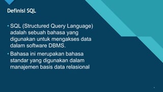 Structure query language (sql) | PPTX