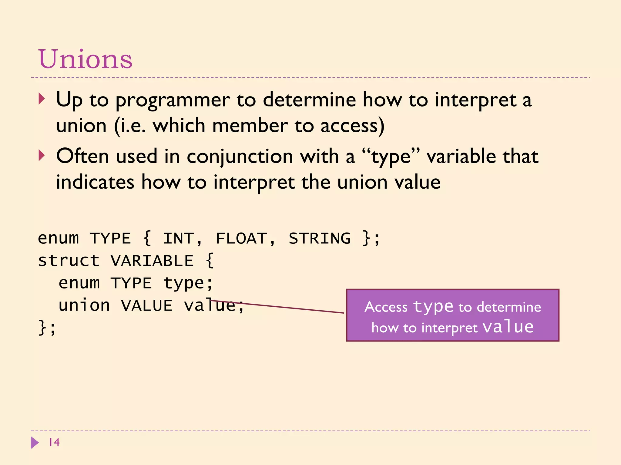 structures and unions in 'C' | PPT