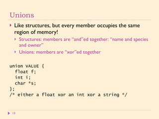 structures and unions in 'C' | PPT