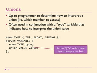 structures and unions in 'C' | PPT