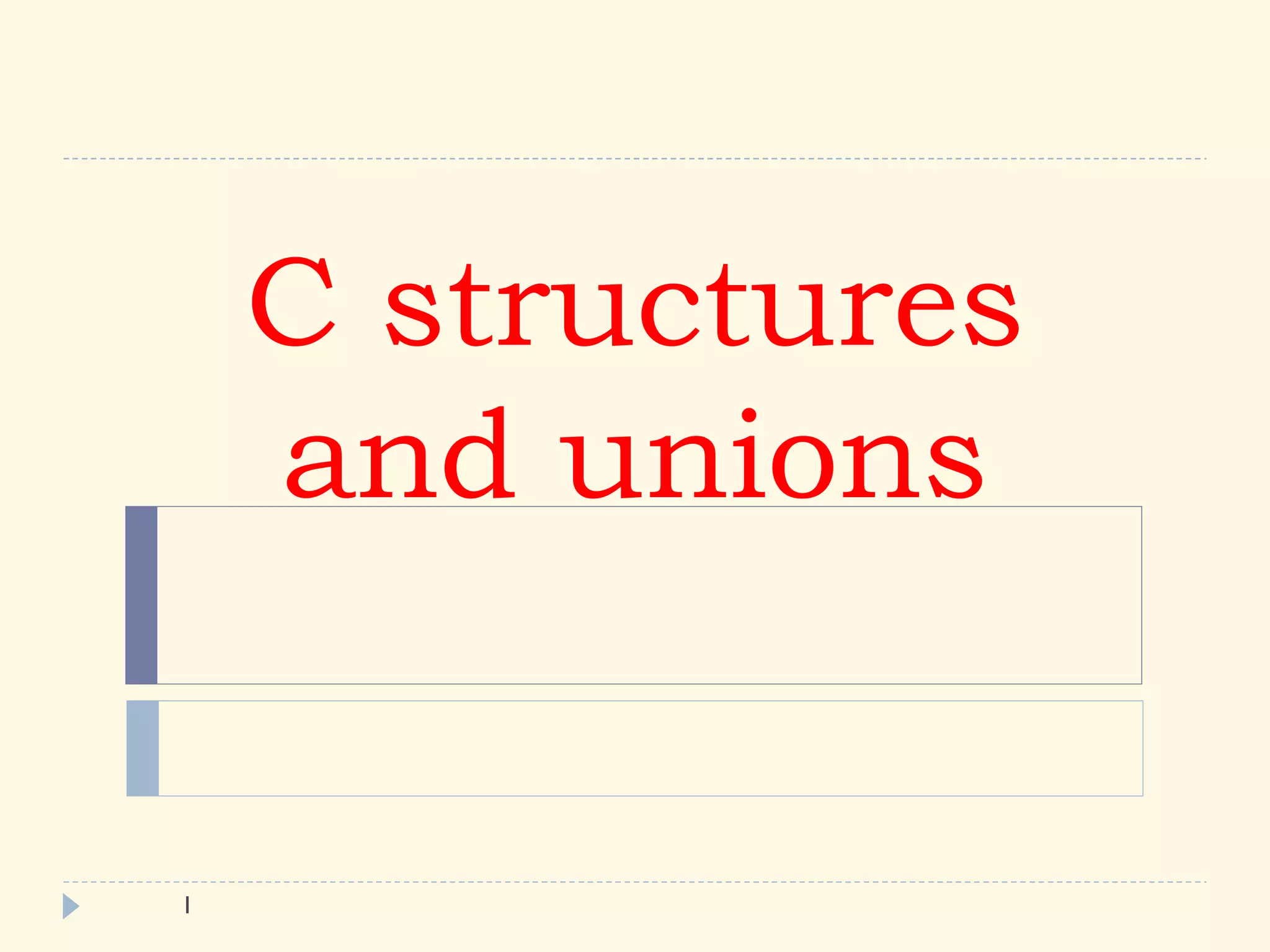 C Structures & Unions | PPT