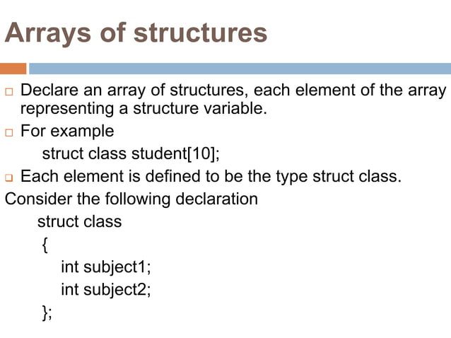 Structures in c programming | PPT