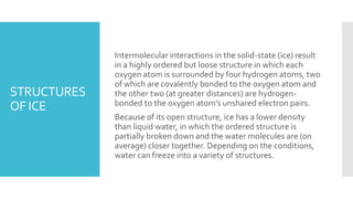 Structure and properties of water and chemical properties of water | PPTX