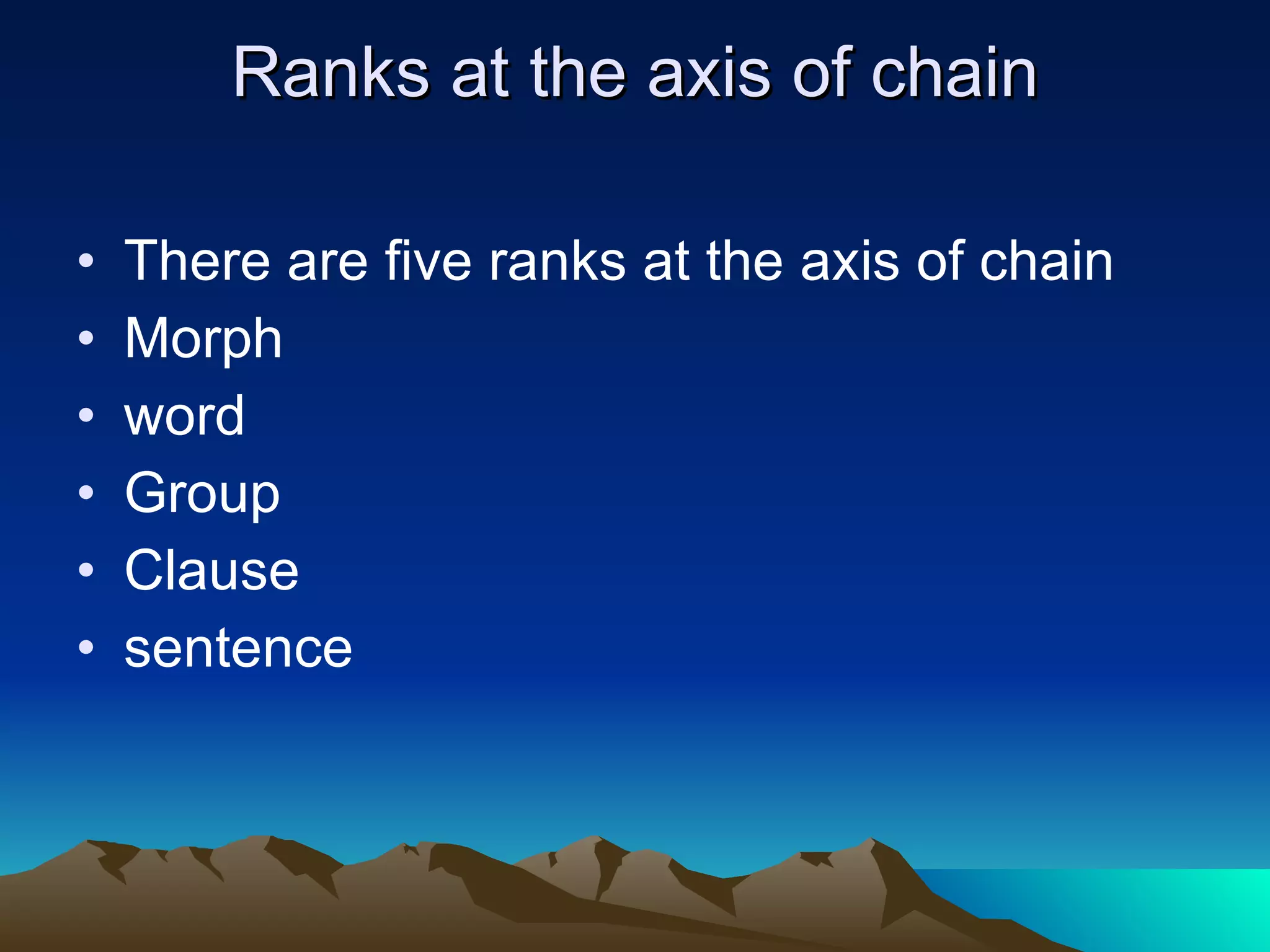 Structures Of Axis Of Chain In Systemic Grammar | PPT