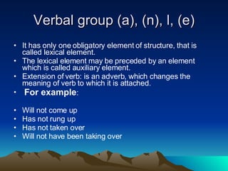 Structures Of Axis Of Chain In Systemic Grammar | PPT