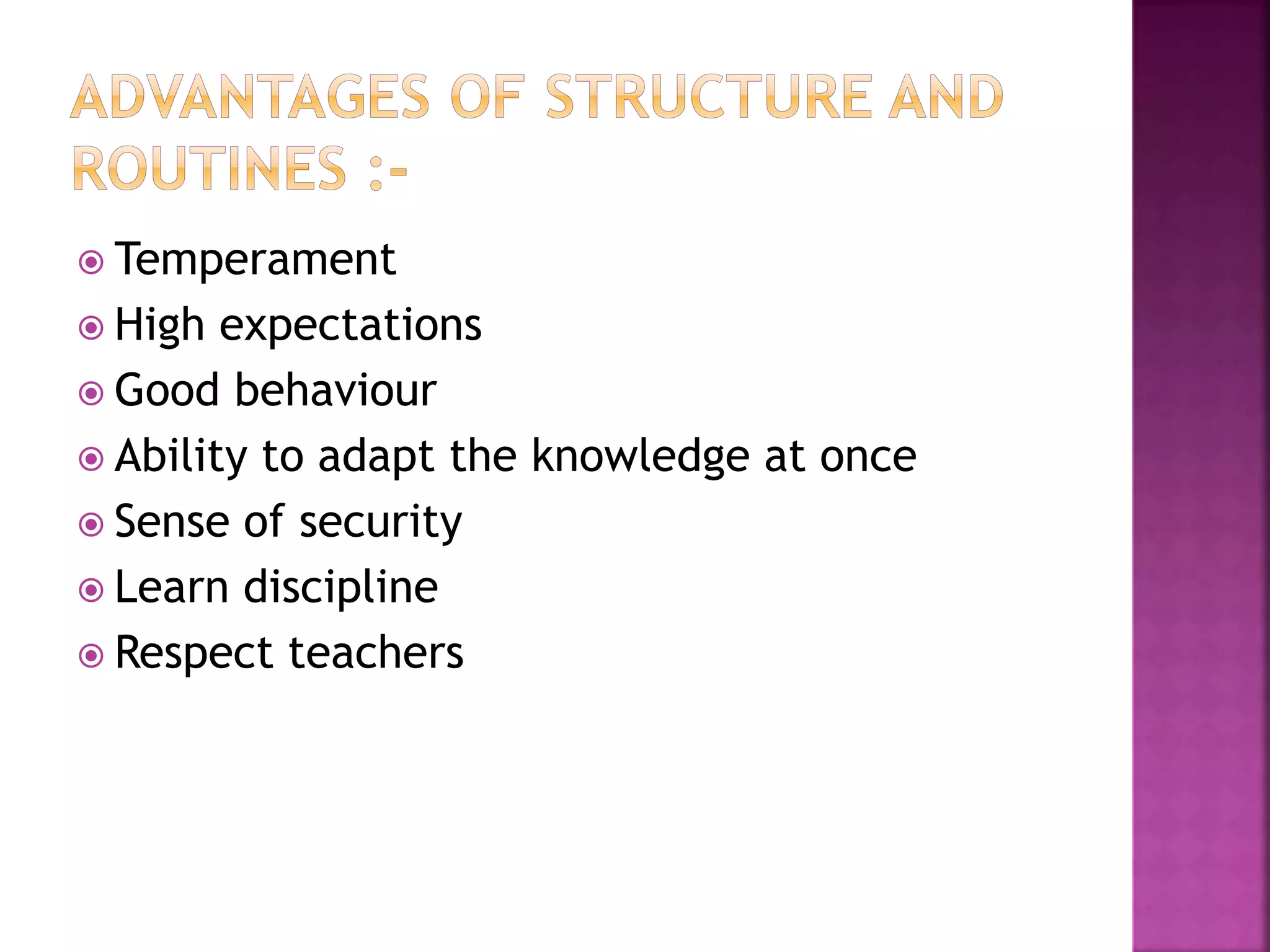 Structures and routines in a multigrade-classroom | PPTX