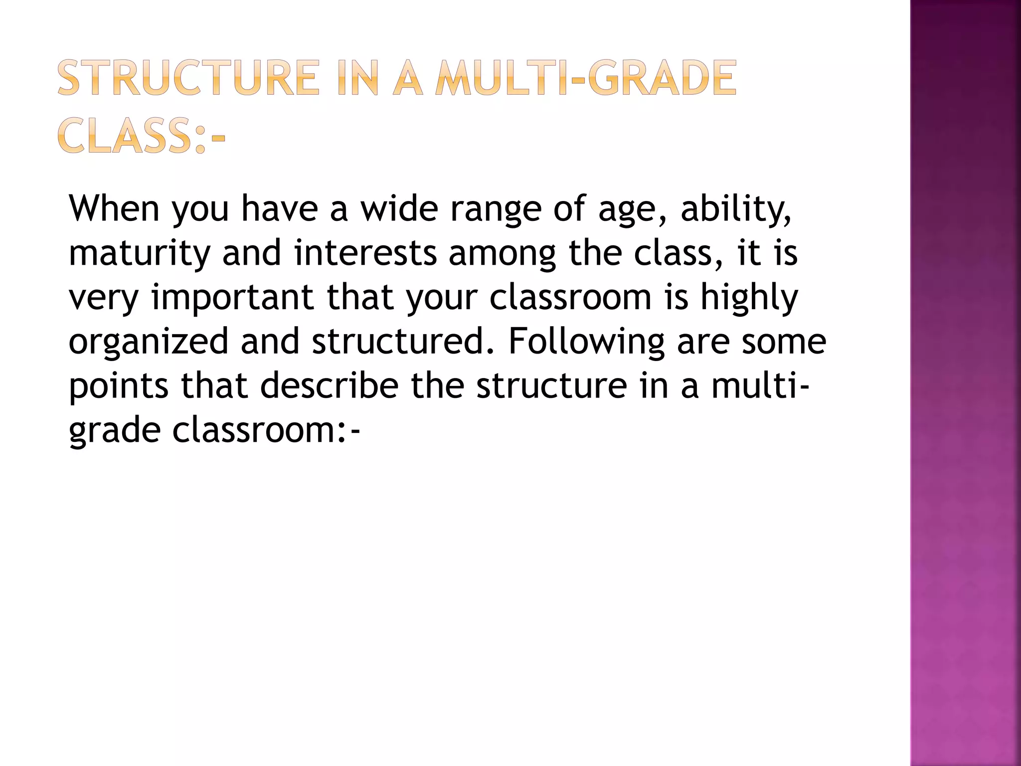 Structures and routines in a multigrade-classroom | PPTX