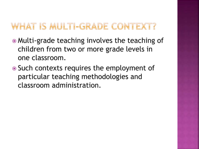 Structures and routines in a multigrade-classroom | PPTX