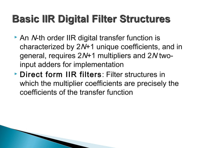 Structures for FIR systems | PPT | Technology & Computing