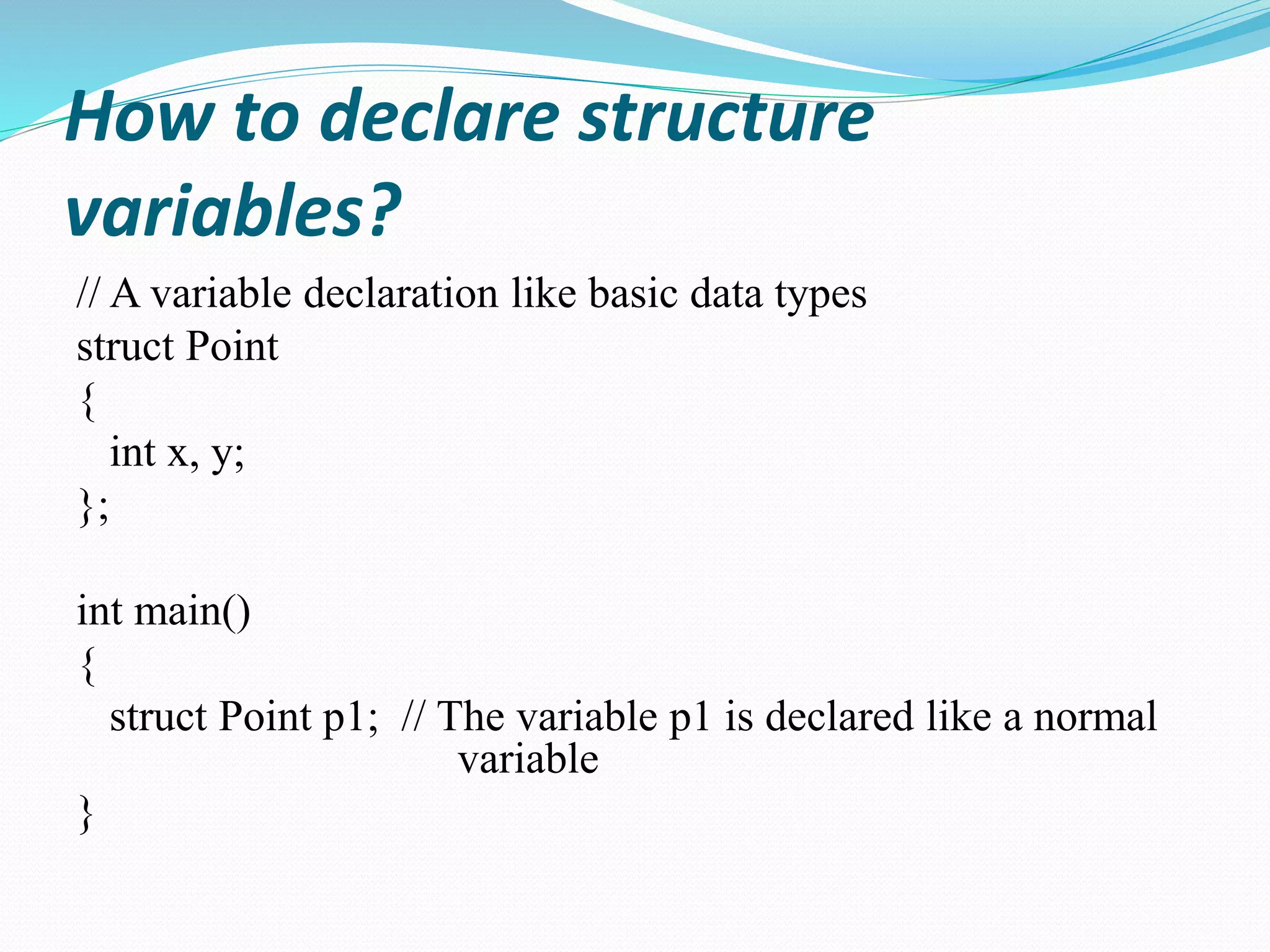Structures in c | PPTX