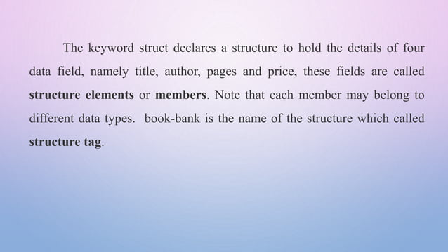 Definition Declaration Of Structures In Cpptx Programming Languages