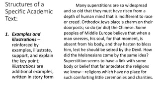 Structures in details (Patterns of Development Using Academic Texts) | PPT