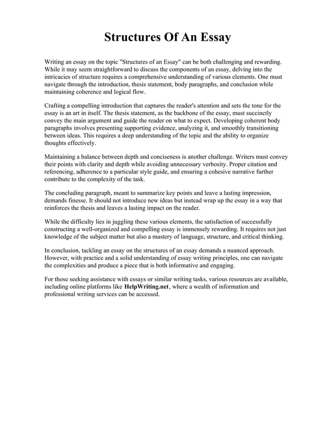 Structures Of An Essay.pdfStructures Of An Essay | PDF