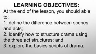 The Structures of Drama:Creative Writing 12 | PPT