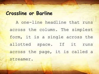 Structures of Headlines | PPTX