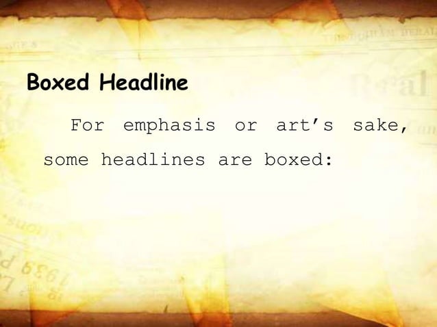 Structures of Headlines | PPTX