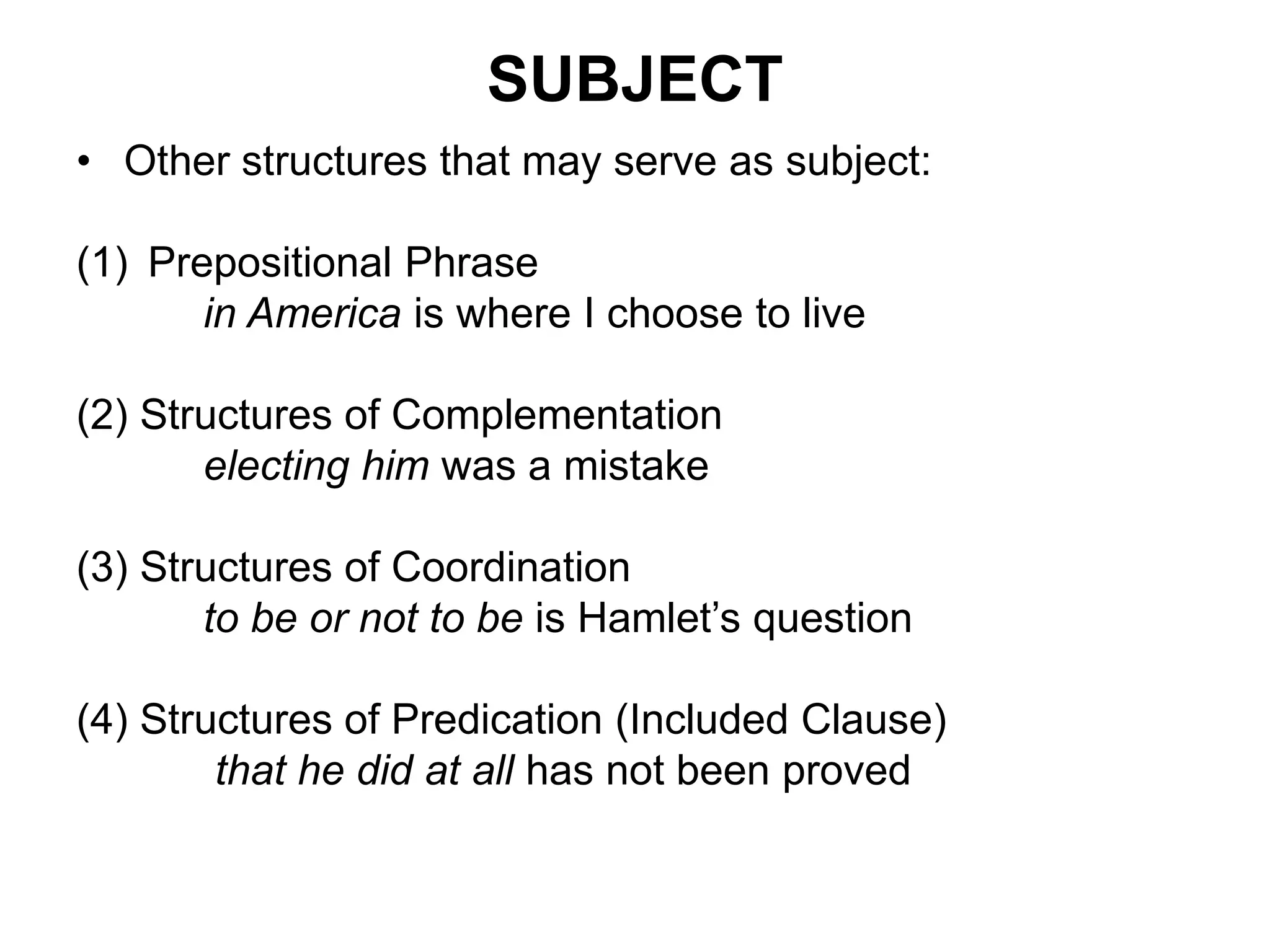 Syntactic Structure of Predication: An Instroduction | PPTX