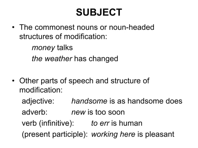 Syntactic Structure of Predication: An Instroduction | PPTX