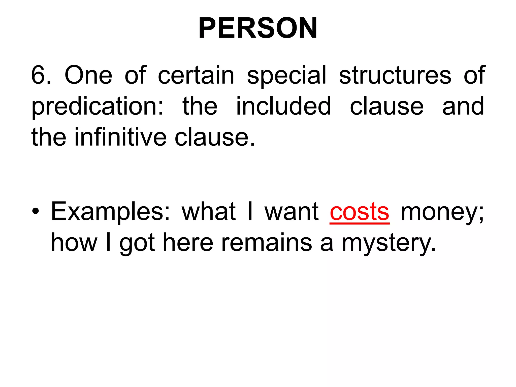 Syntactic Structure of Predication: Verb Classifications | PPTX