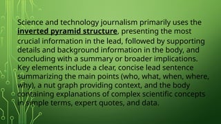STRUCTURES OF SCIENCE WRITING.pptx for journalism grade 5 | PPTX