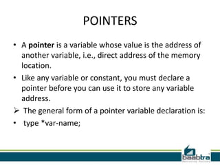 Structures,pointers and strings in c Programming | PPT