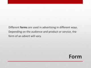 TV Ads - Form and Style | PPTX