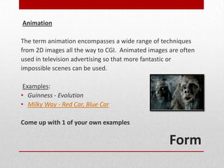 TV Ads - Form and Style | PPTX