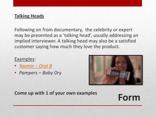 TV Ads - Form and Style | PPTX