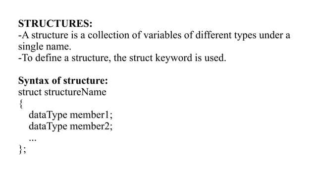 STRUCTURES_UNION.pptx | Programming Languages | Computing