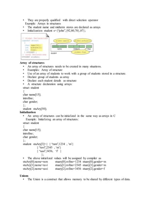 Structures unions | PDF