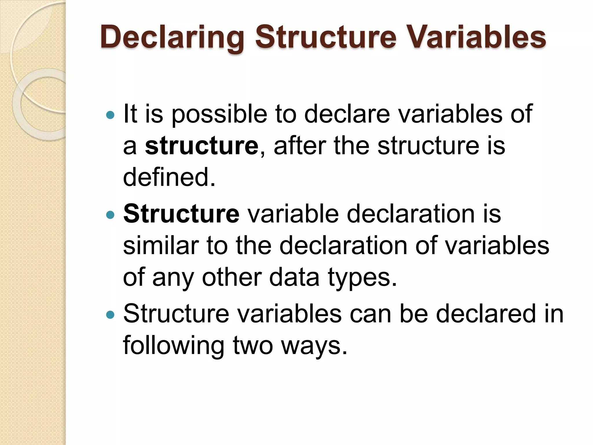 Structures In C Language Pptx Programming Languages Computing