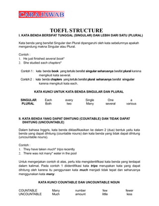 Structure toefl learning (upi 2018) | PDF