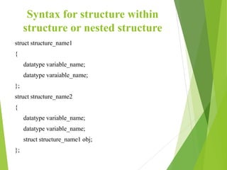Structure & Union in C++ | PPTX