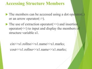 Structure & Union in C++ | PPTX | Programming Languages | Computing