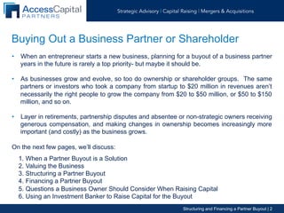 Structuring and Financing a Partner Buyout | PPT