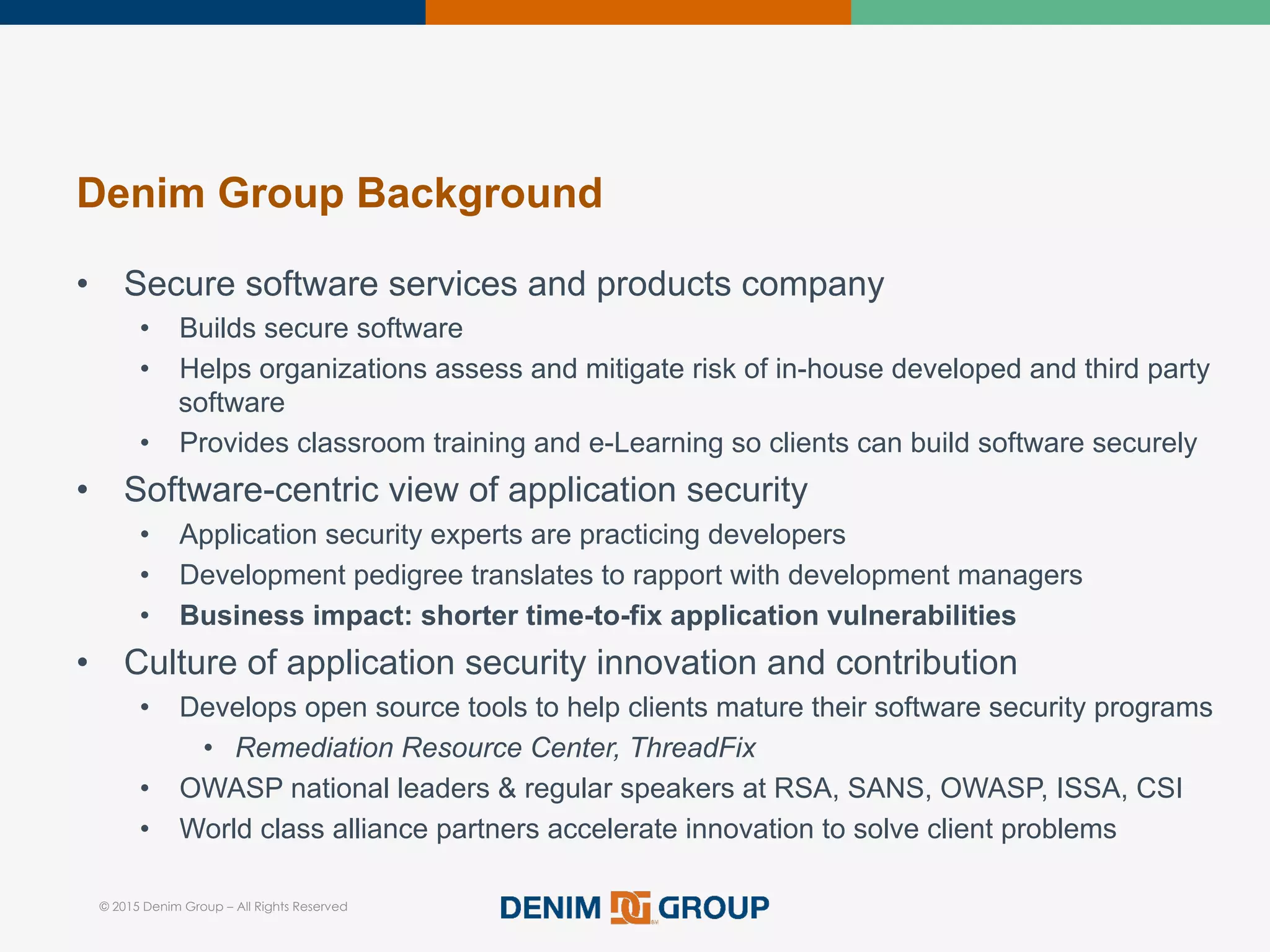 Structuring and Scaling an Application Security Program | PPT