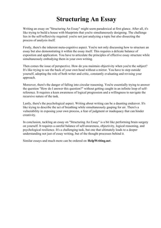 Structuring An Essay.pdf | Geography | Science