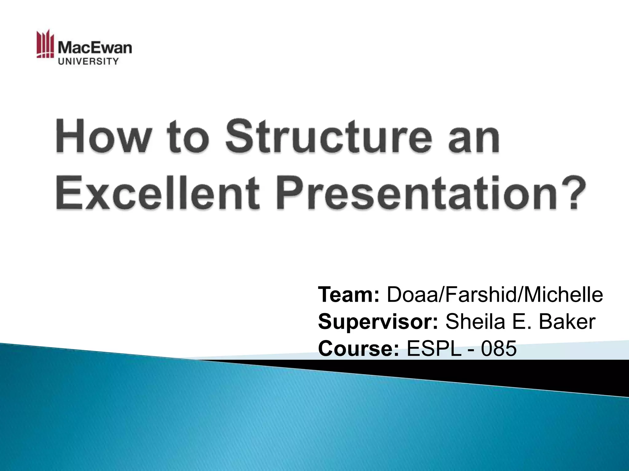 Structuring a presentation | PPTX
