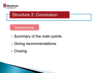 Structuring a presentation | PPTX