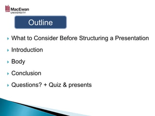 Structuring a presentation | PPTX