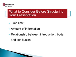 Structuring a presentation | PPTX