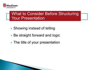 Structuring a presentation | PPTX