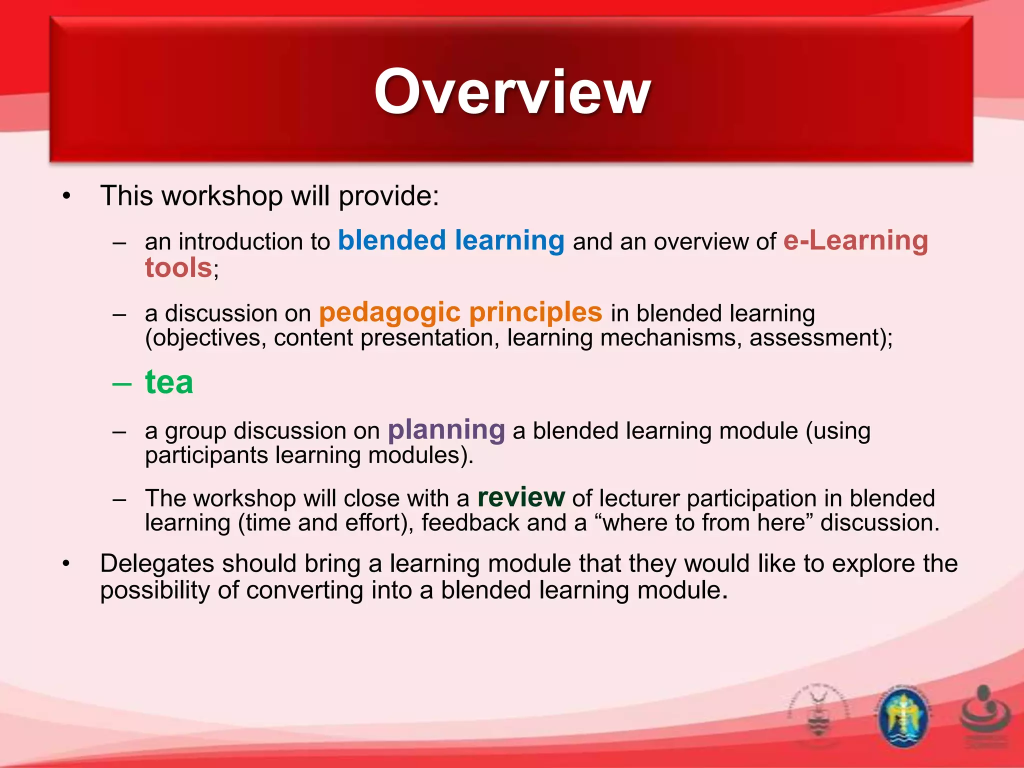 Structuring e-learning activities for sound pedagogy old | PPTX