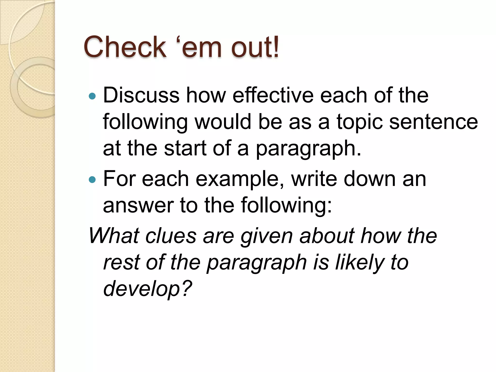 Structuring paragraphs properly | PPTX
