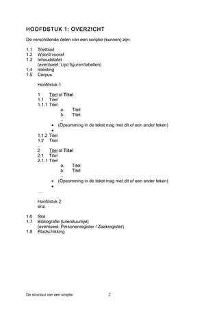 Structuur van een scriptie | DOC