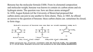 Strucutre of benzene, the keule's structure of benzene, the localized ...